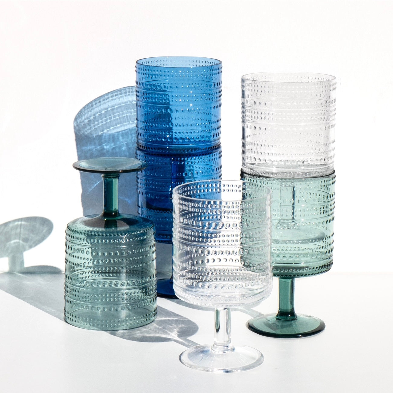 Blue Beaded Break Resistant Plastic Stacking Goblet – Bench Home